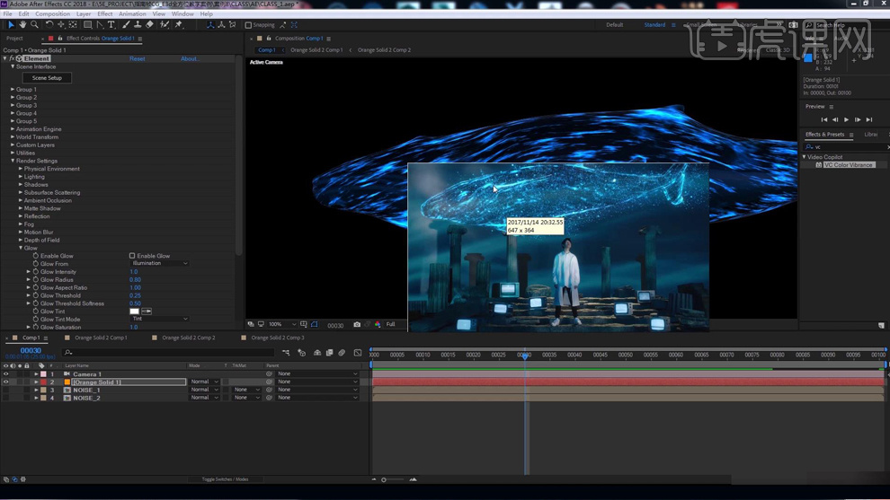 AE+ELEMENT3D-点阵效果 - 3D数字教程_AE(CC2018) - 虎课网