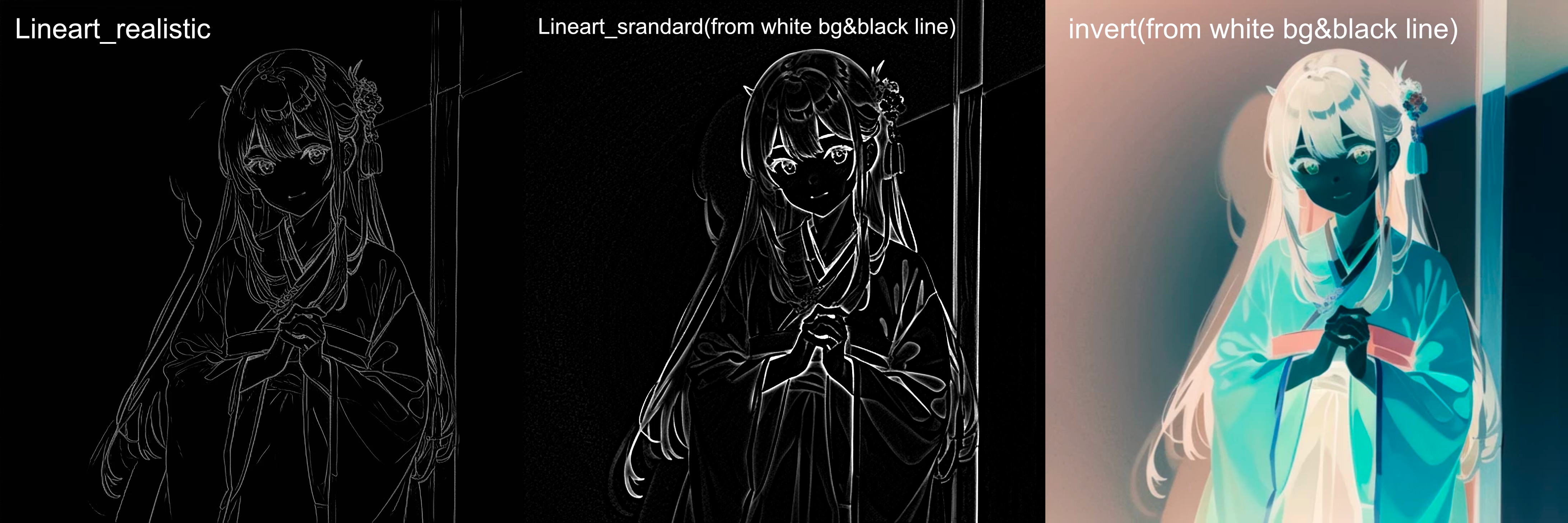 ControlNet插件：Lineart模型(线稿)的使用与效果|Stable Diffusion-虎课网
