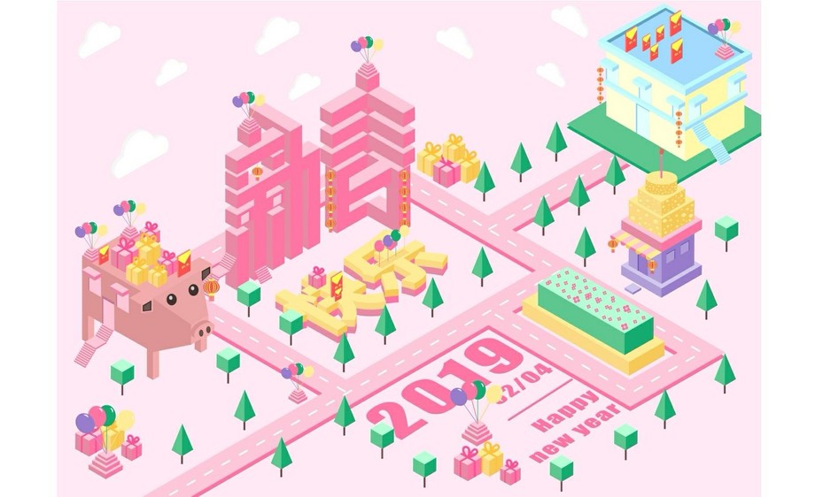 AI-2.5D春节创意插画海报 - 海报设计教程 - 虎课网