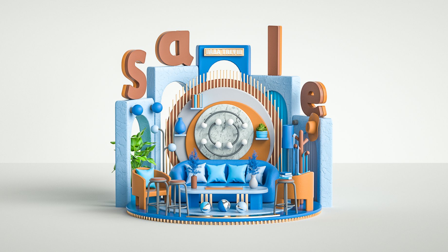 C4D+OC-促销家具节美陈建模（上） - C4D教程教程_ C4D（R19） - 虎课网