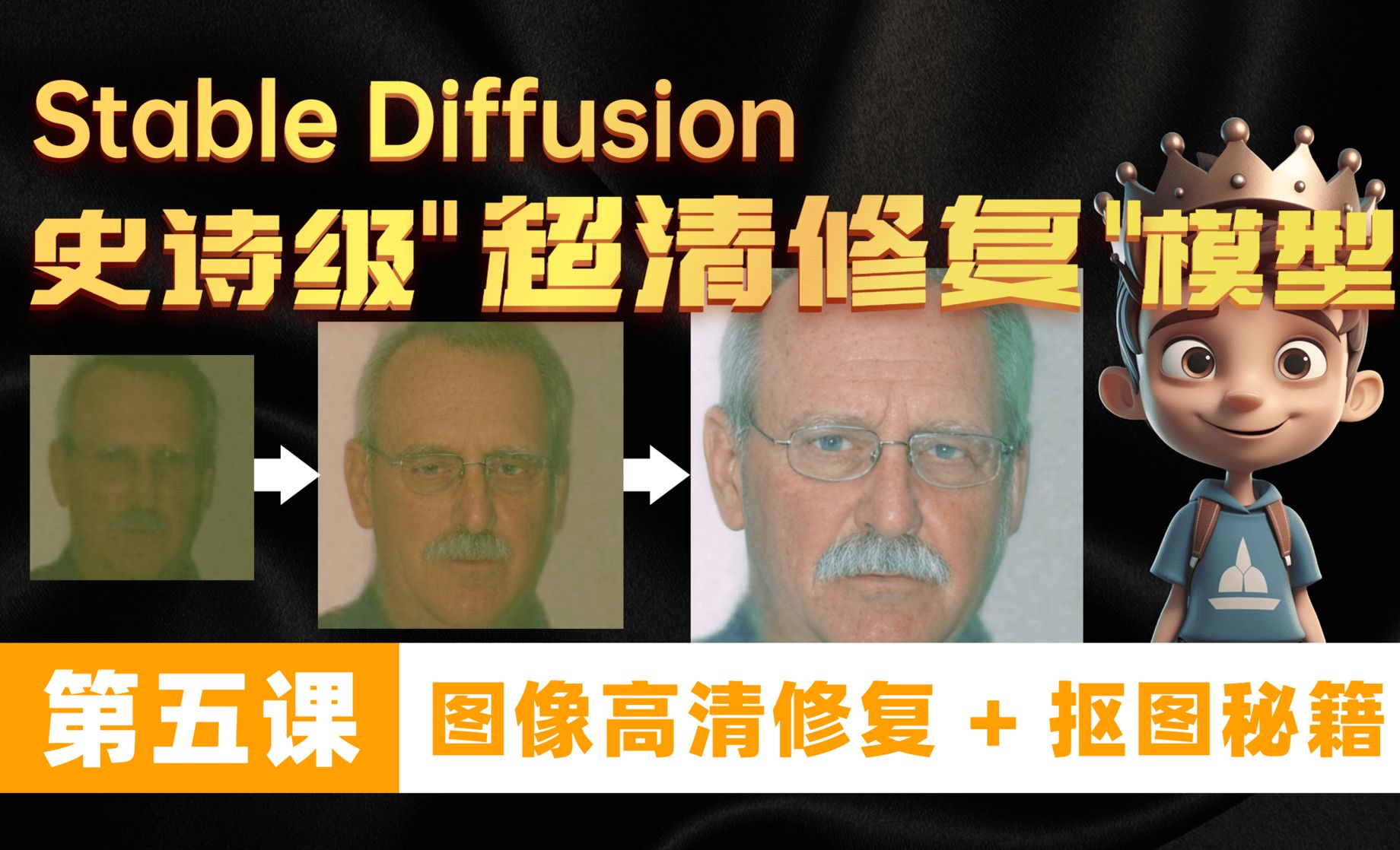 Stable Diffusion-老照片修复+图片高清化+抠图详细讲解 - 3D数字教程_Stable Diffusion - 虎课网