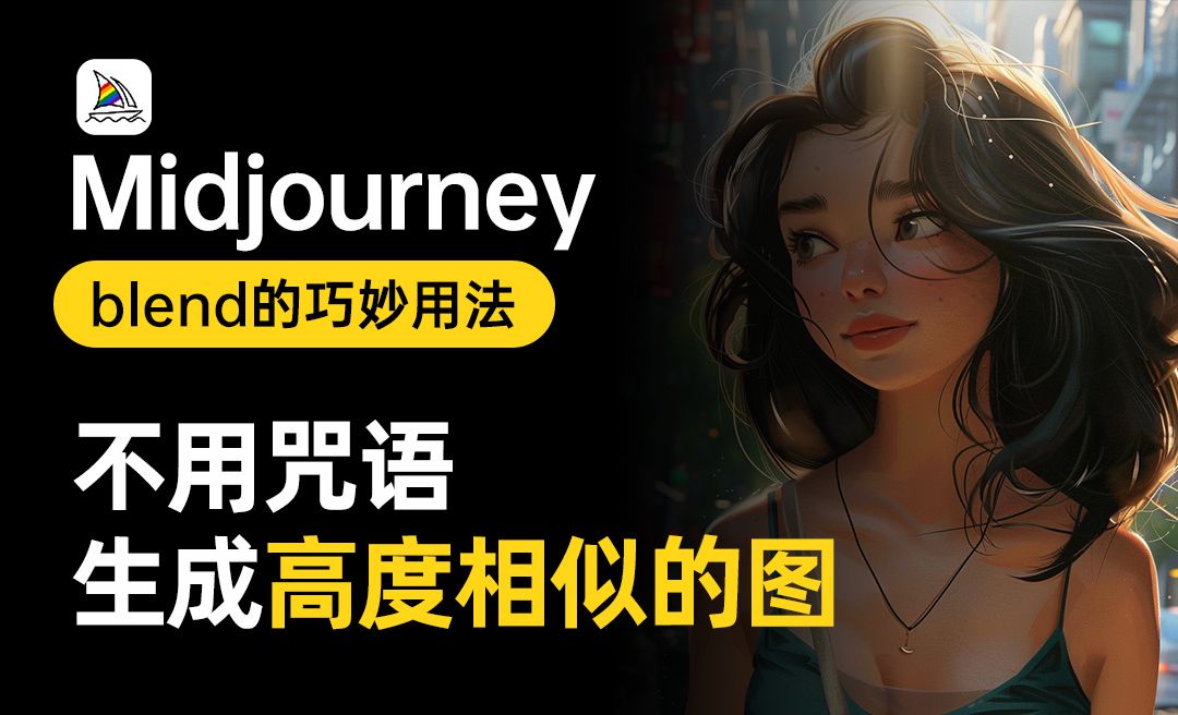 midjourney-blend指令的基础/高阶用法，不用咒语也能生成高度相似的图 - 3D数字教程_midjourney - 虎课网