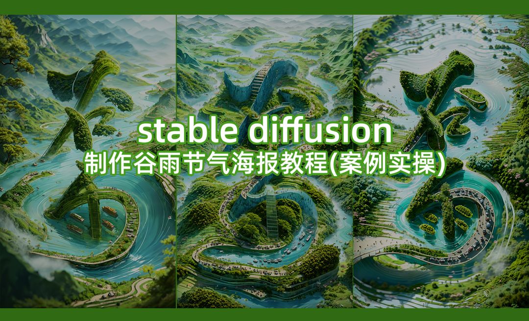 Liblib在线Stable Diffusion制作谷雨节气海报教程 - 3D数字教程_Stable Diffusion、ps(2024) - 虎课网