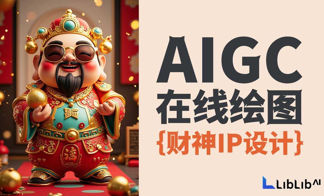 AIGC-liblib在线快速生成图片-财神IP设计 - 3D数字教程_illustrator2021、liblib - 虎课网