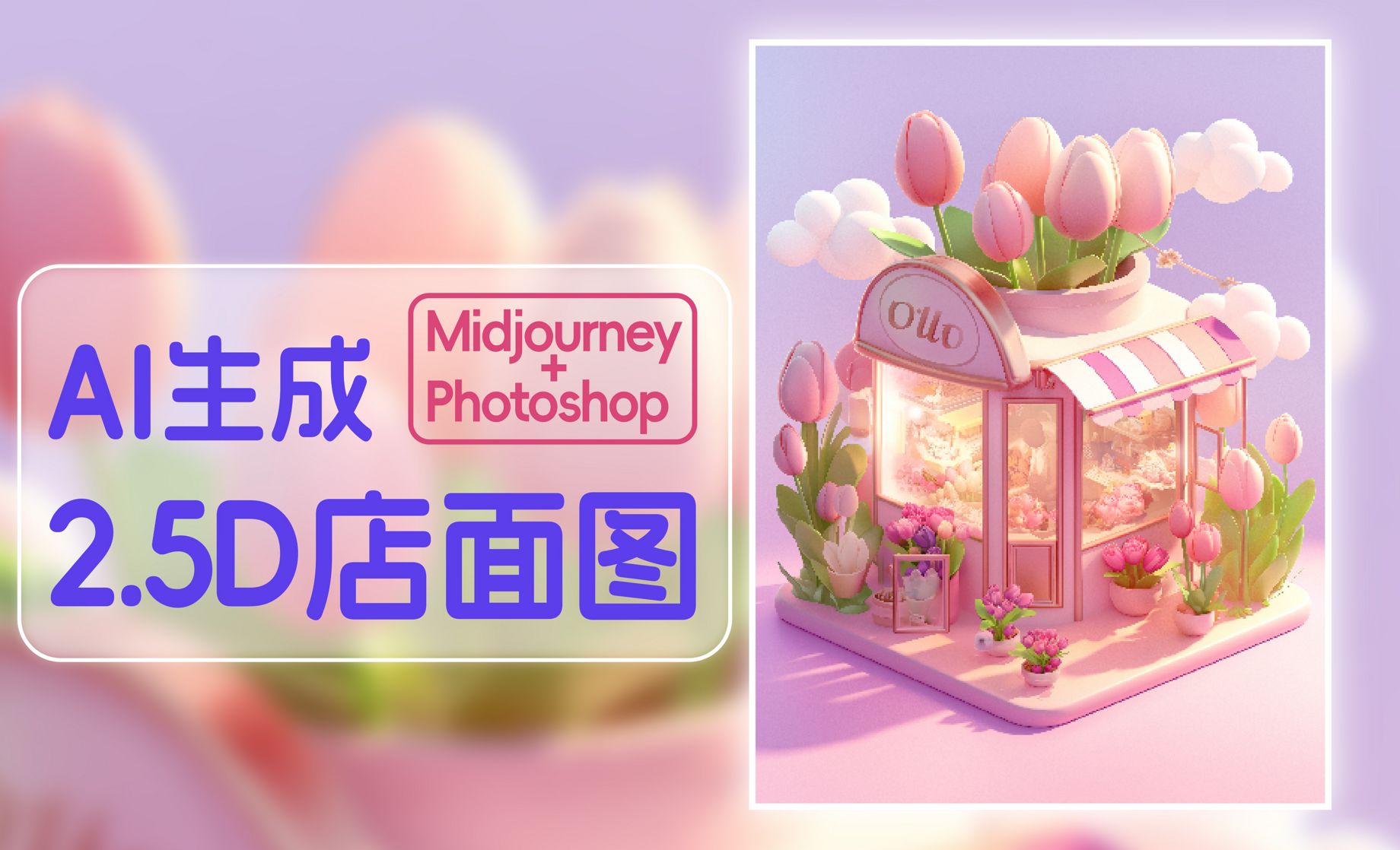 MJ+PS-生成2.5D店面海报 - 3D数字教程_Mjdjouney、Photoshop CC2023 - 虎课网