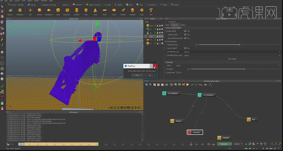 如何用C4D加NUKE制作雕像化雪特效- 虎课网