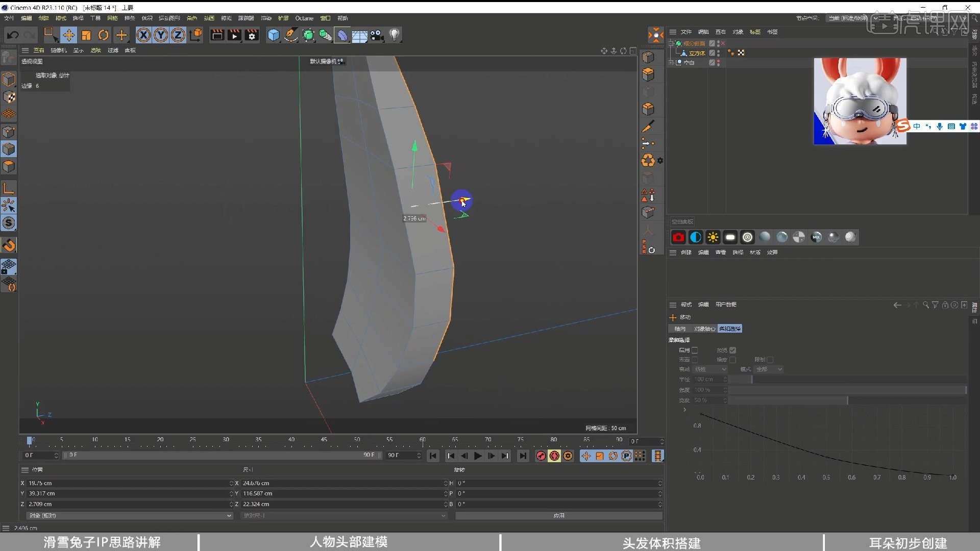 《C4D+MD+OC滑雪兔子IP01》图文教程- 虎课网