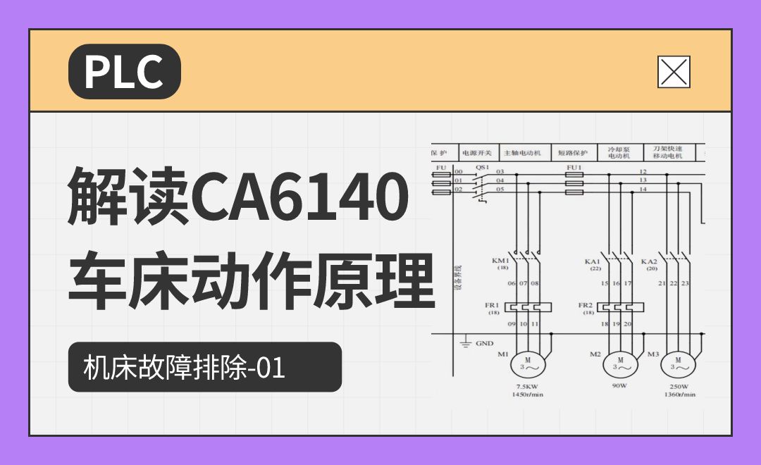 解读CA6140车床动作原理-机床故障排除01 - 综合教程教程_PLC - 虎课网